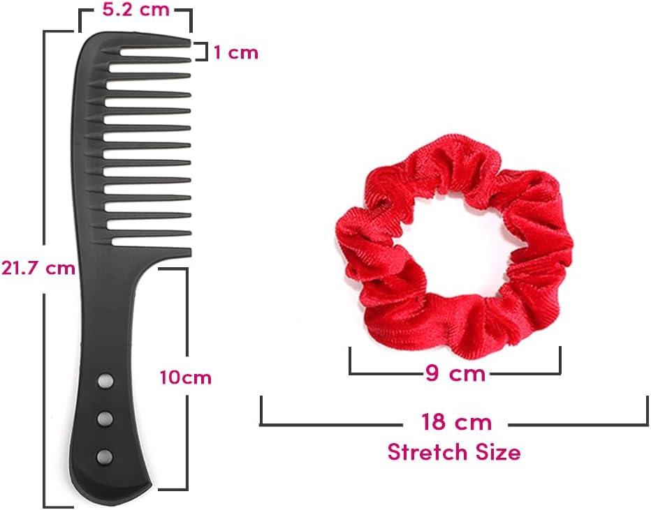 Detangling Wide Tooth Comb + Premium Velvet Scrunchie Detangler for ...