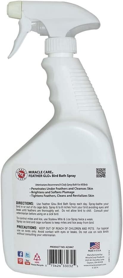 Miracle Care Feather Glo Bird Bath Spray 32 Oz. | Moisturizing Formula ...