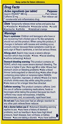 Anacin Aspirin/Caffeine Pain Reliever | Fast Relief | 300 Tablets | Buy ...