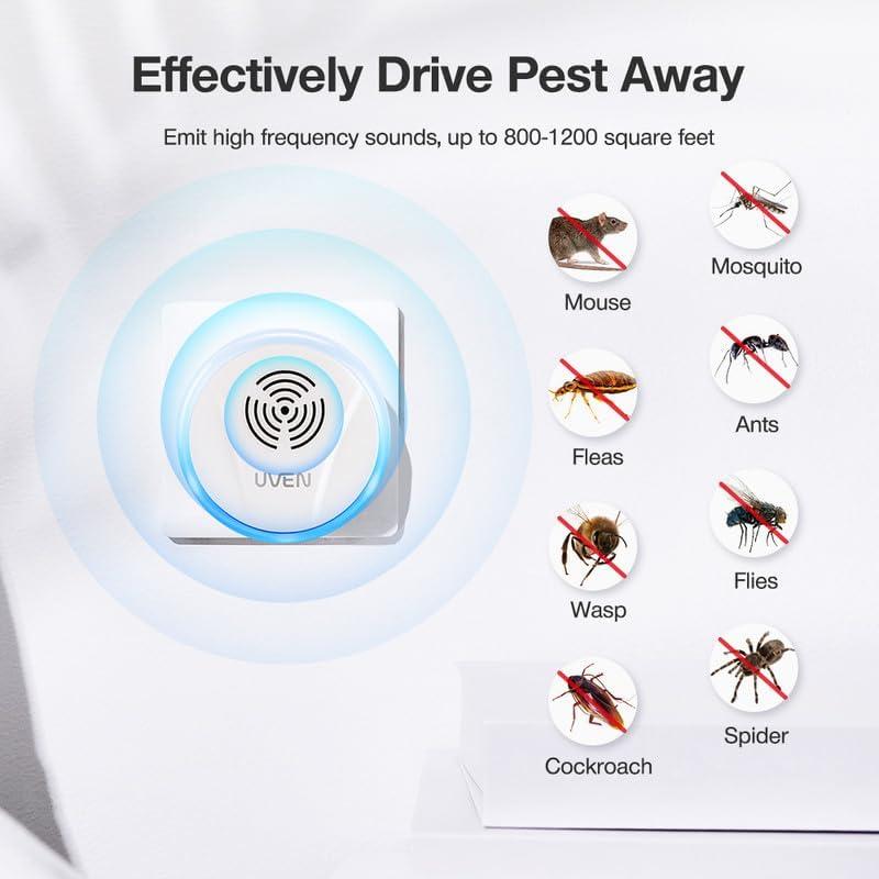 Ultrasound Pest Control - 6pcs Plug-in Insect Repeller for Mosquito ...