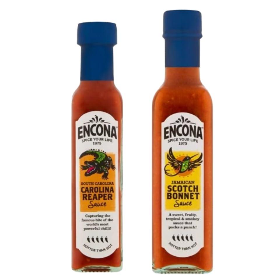 Dual Pack Encona Extra Hot Chilli Sauce: 1 x 142ml Carolina Reaper ...