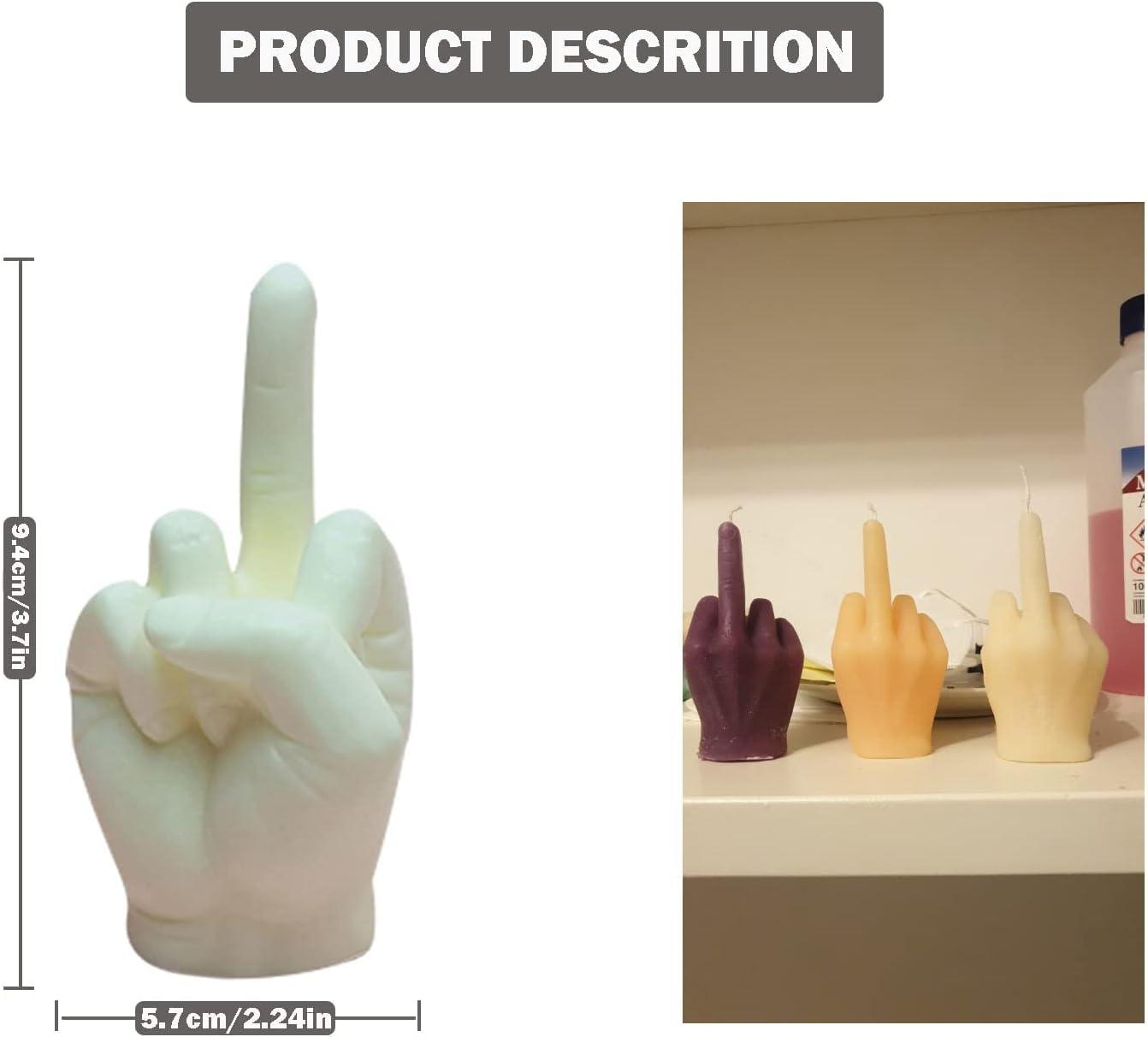 TOPYS 3D Hand Silicone Mold - Middle Finger Gesture Candle & Resin ...