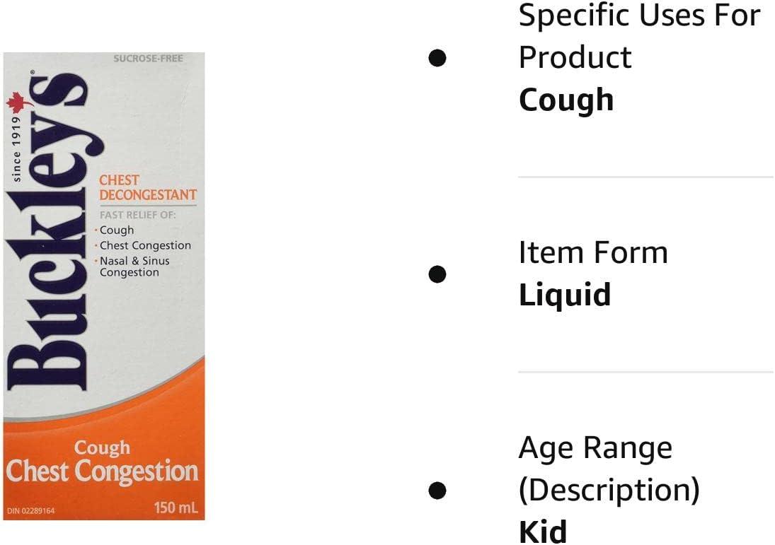 BUCKLEY'S Original 'Chest DECONGESTANT' Syrup for Cough 150 ml Size
