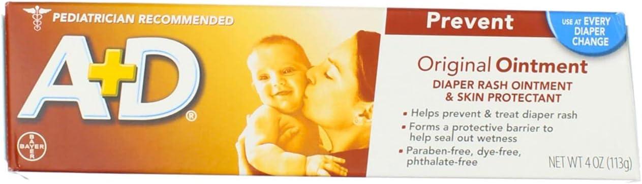 A+D Original Diaper Rash Ointment 4oz Tube (Pack of 3) - Baby Skin ...