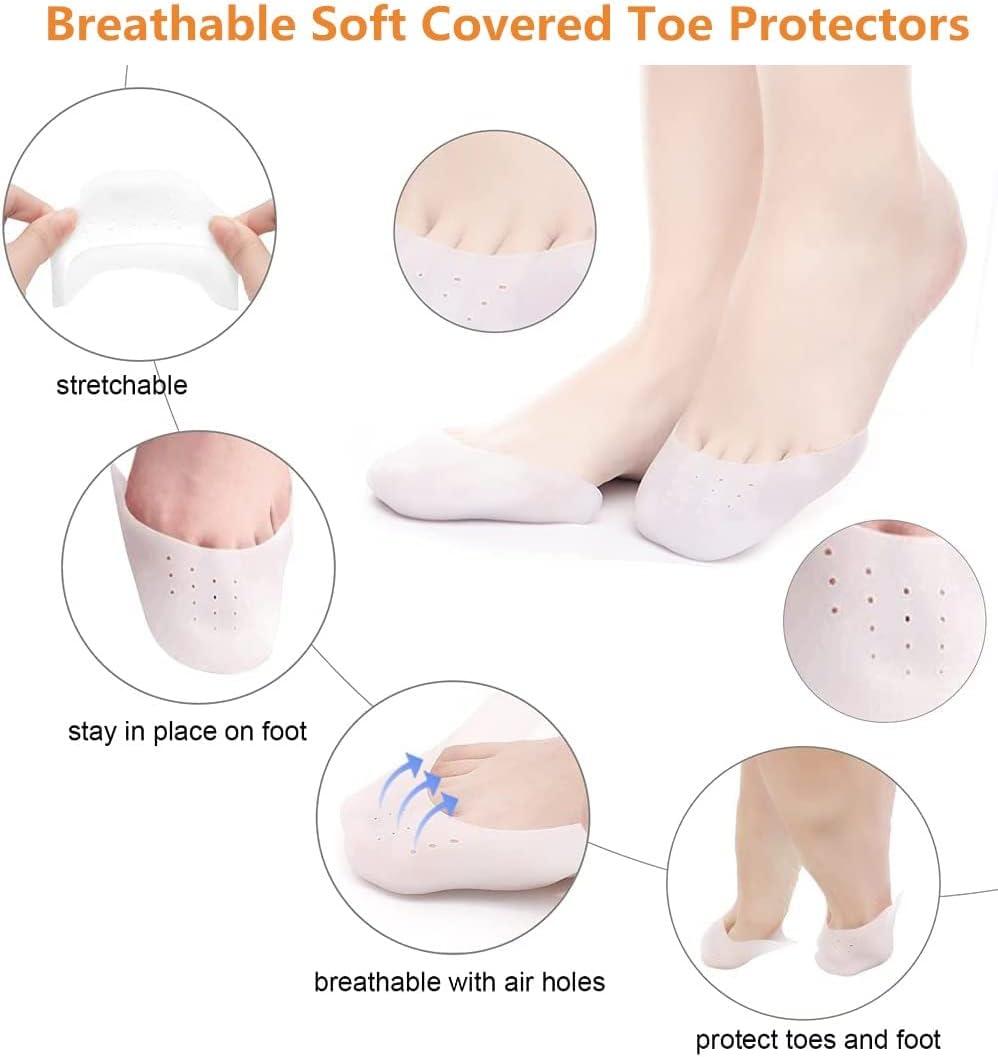 4 Pairs Silicone Toe Caps - Gel Sock Pads for Foot Protection ...