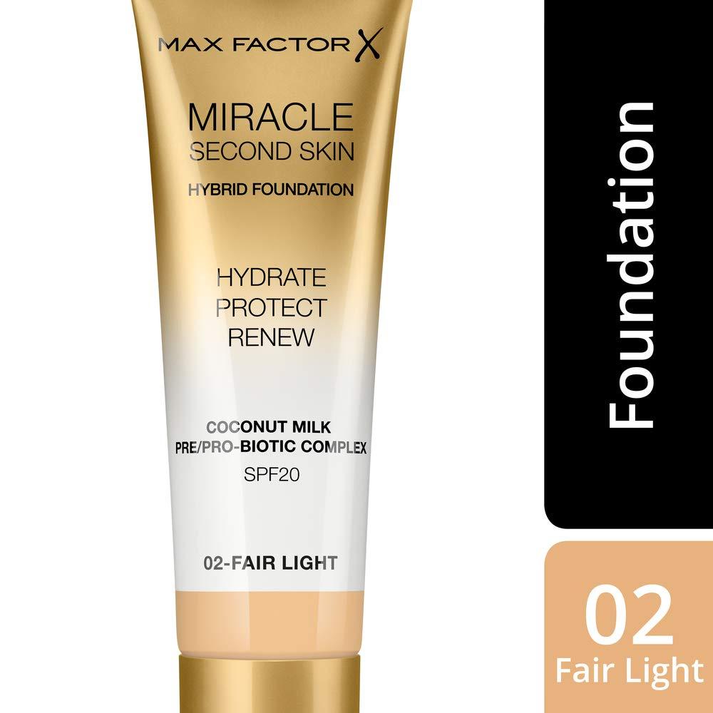 Max Factor Miracle Second Skin Hydrating Foundation 02 Fair-Light ...
