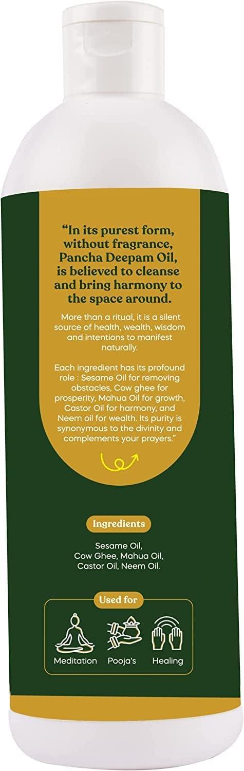Vedic Rhythm Pancha Deepam Oil 16 Fl OZ | Chemical-Free Blend of Sesame ...