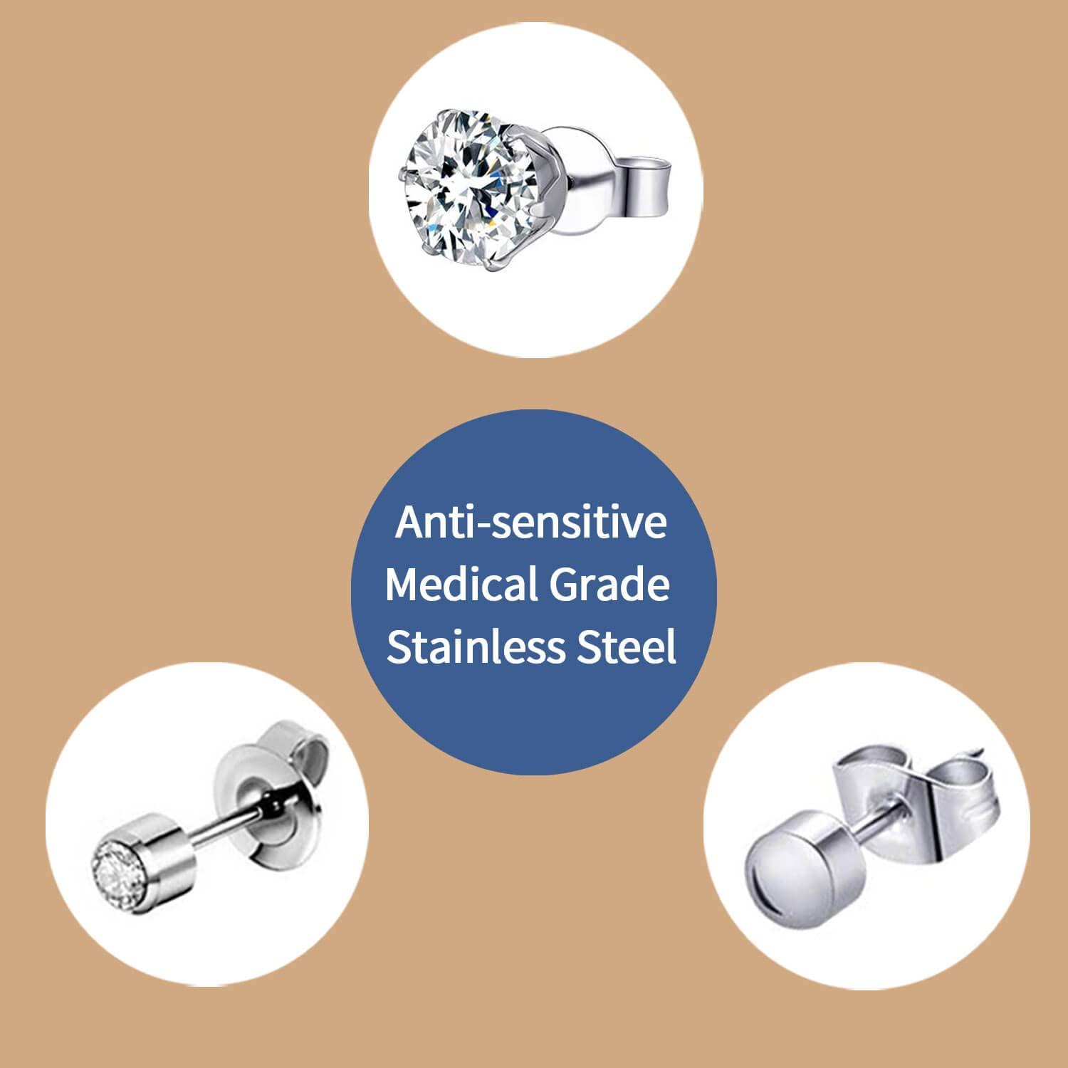 Self Ear Piercing Gun Kit with 12 Pairs of CZ Ear Studs - Salon and ...