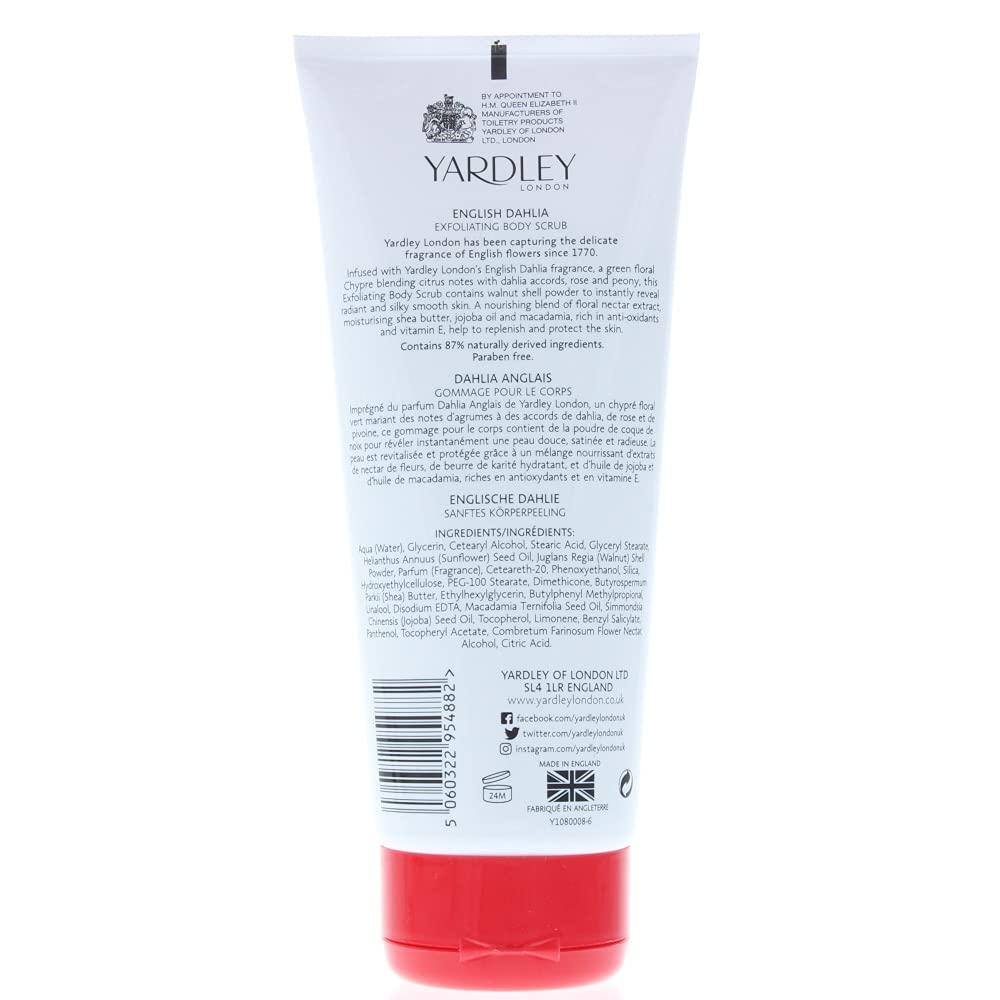 Yardley London English Dahlia Peeling Body Scrub 200ml | Exfoliating ...