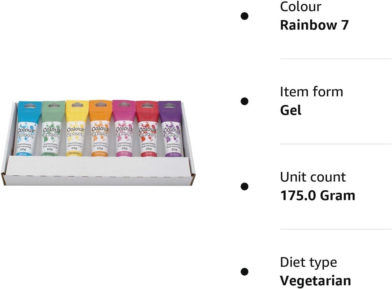 Colour Splash Food Colouring Gel (Rainbow Colours 7 Set) | Buy Now with ...
