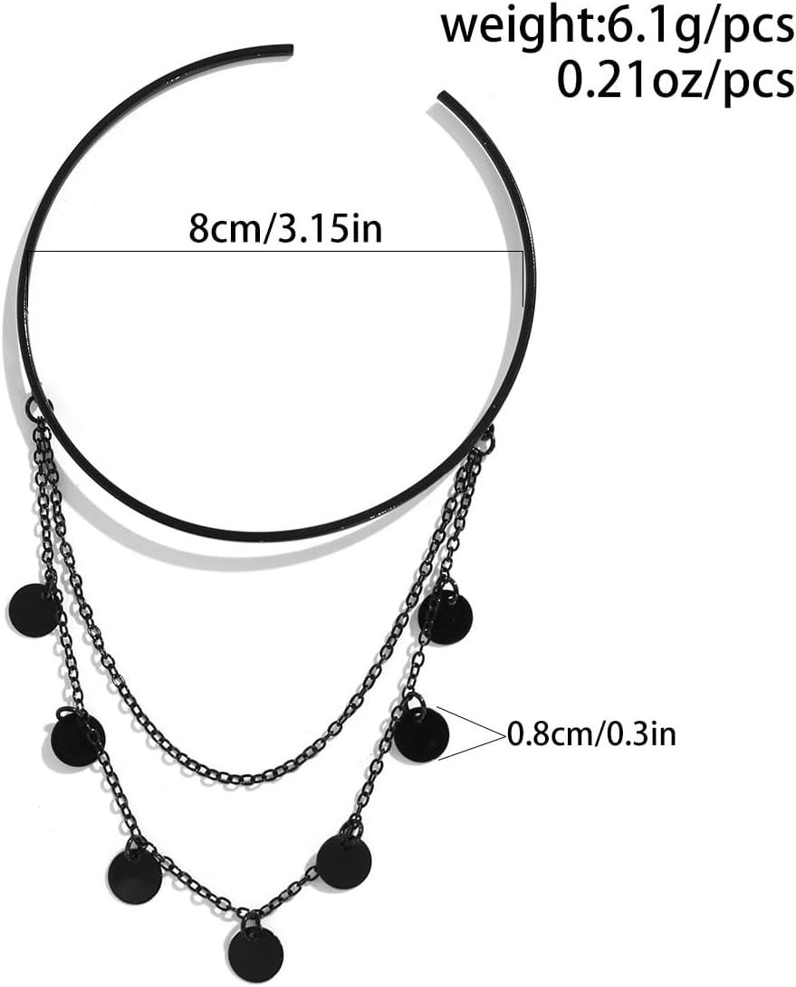 Buy Black Disc Layered Tassels Open Cuff Bangle for Women & Girls ...