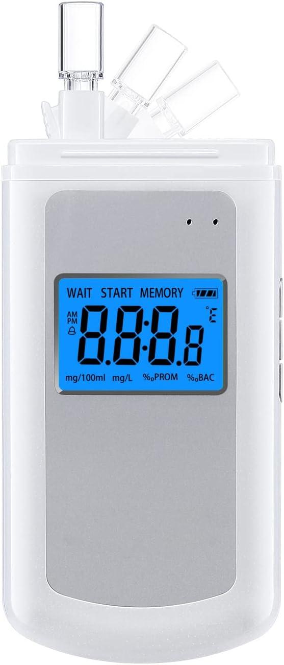Professional-Grade USB Alcohol Breathalyzer with 10 Mouthpieces ...
