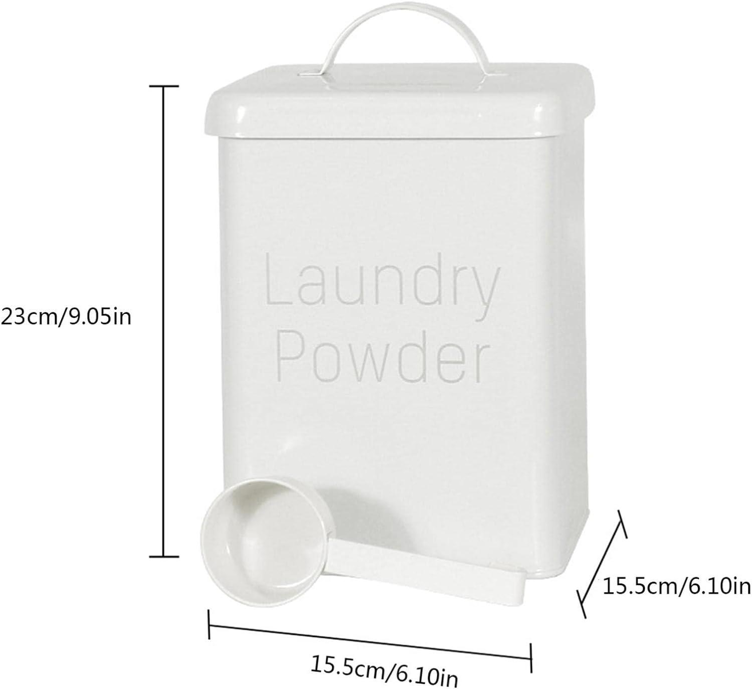 tacery Laundry Powder Tin with Scoop 4L Washing Powder Bucket Metal ...
