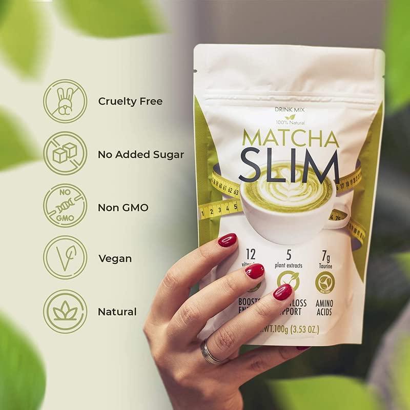 Matcha Slim Energy Drink Mix Natural Sugar Free Supplement with Taurine ...