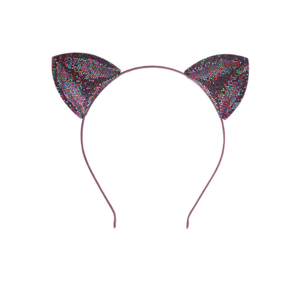 Delicate Glitter Leopard Cat Ears Headbands for Girls & Women - Pack of ...