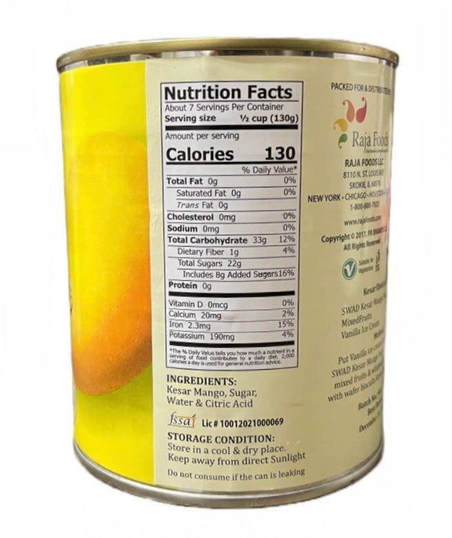 (Pack of 2) Swad Kesar Mango Pulp Sweetened (850g) with Free Miras ...