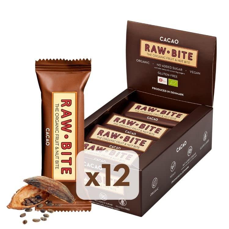 Rawbite Cacao Box - Vegan Gluten-Free No Added Sugar | Organic Fruit Nut Bars (12x50g) | Buy Now ...
