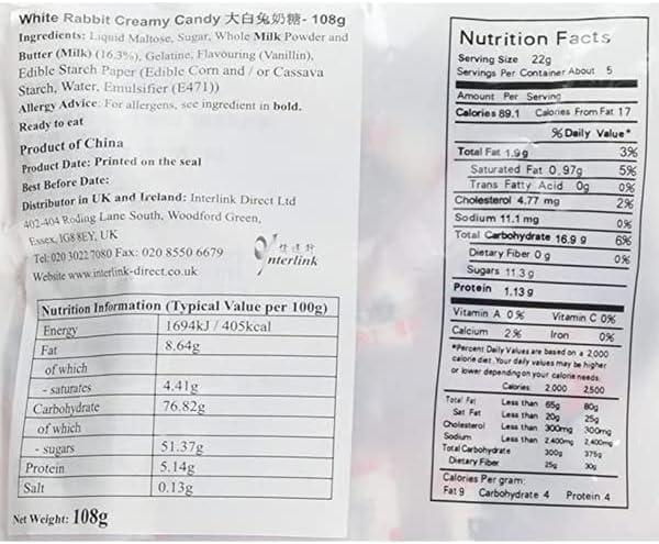 White Rabbit Chinese Milk Creamy Candy Sweets 108g (Pack of 3) | Buy ...