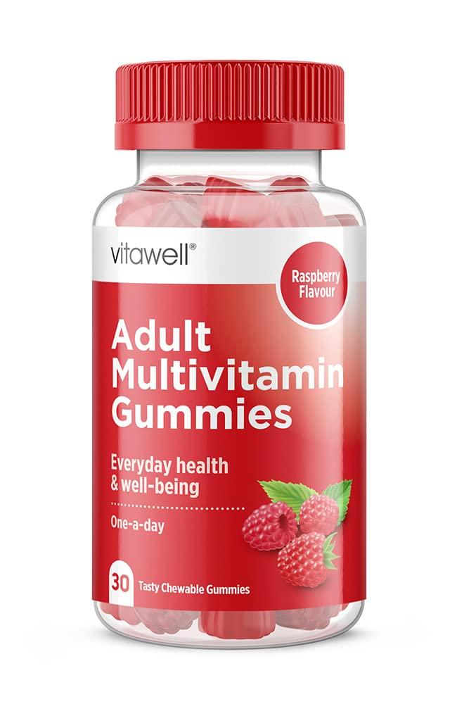 Vitawell Adult Multivitamin Gummies - 30 Raspberry Flavour Gummies - 1 ...