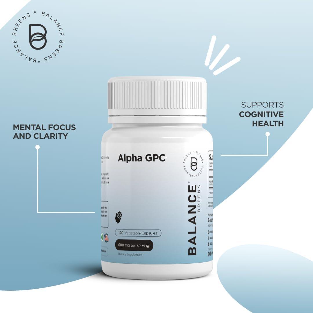 Alpha GPC Choline Supplement 600mg - 120 Veg Capsules | Memory & Brain ...
