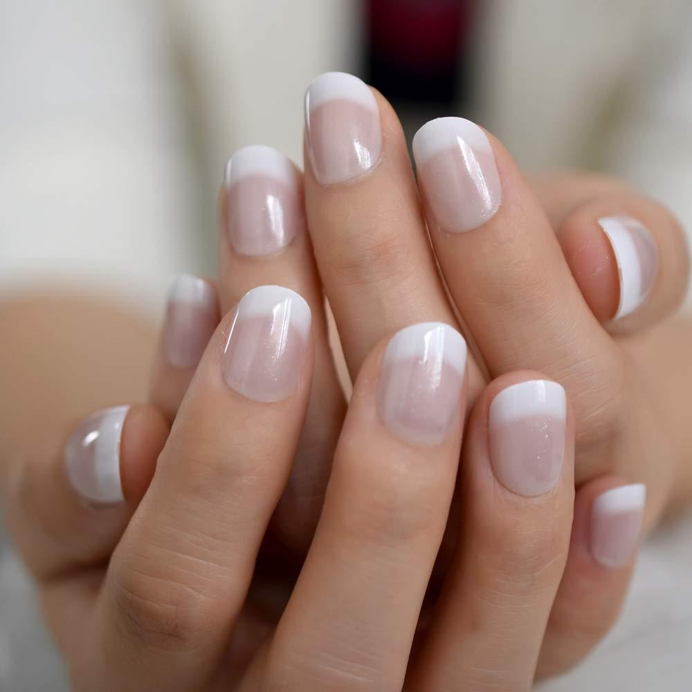 Round Acrylic Nails French Tips