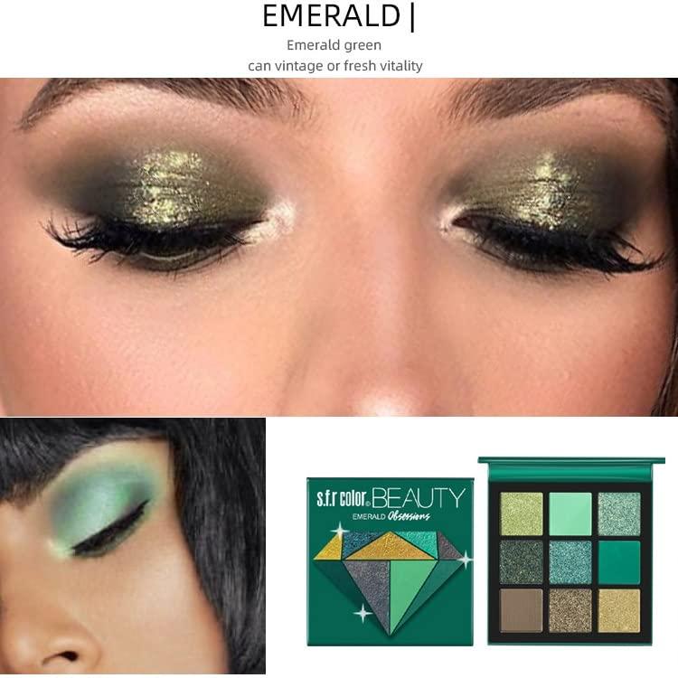 Buy Long-Lasting 9 Color Green Eyeshadow Palette | Professional Highly ...