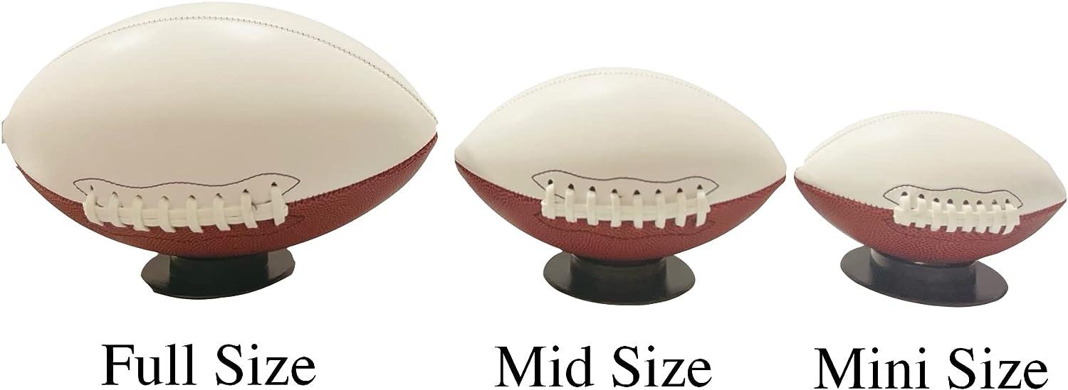 Ballstars Autograph Blank Mid 9 Inch Football | Official Size 3 | White ...