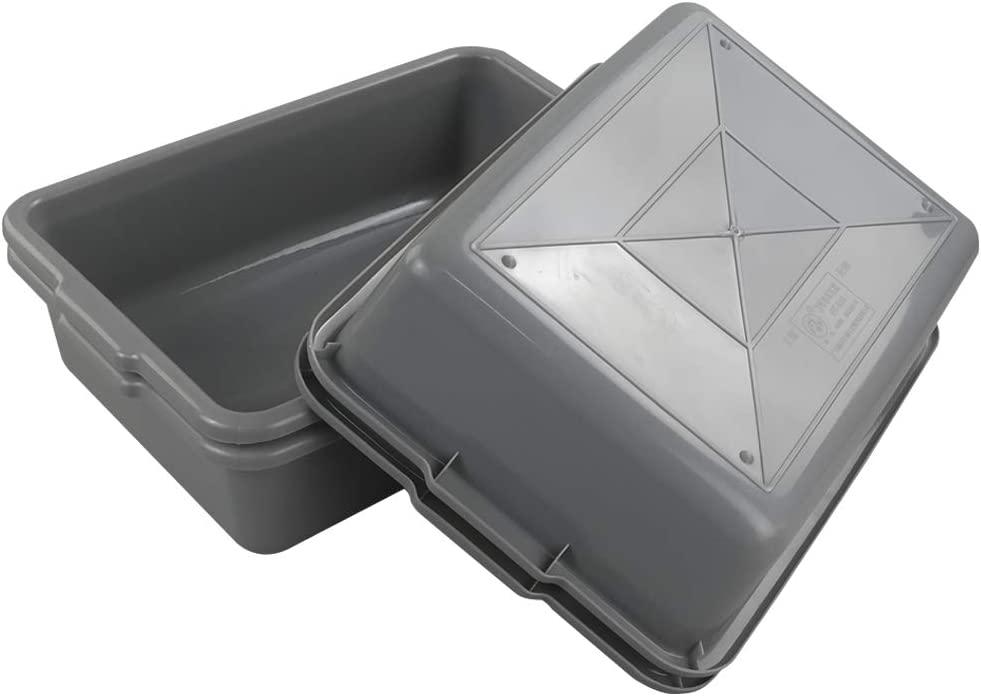 Idomy 4-Pack Small Plastic Commercial Bus Box 8L Gray - Small Bus Tub ...