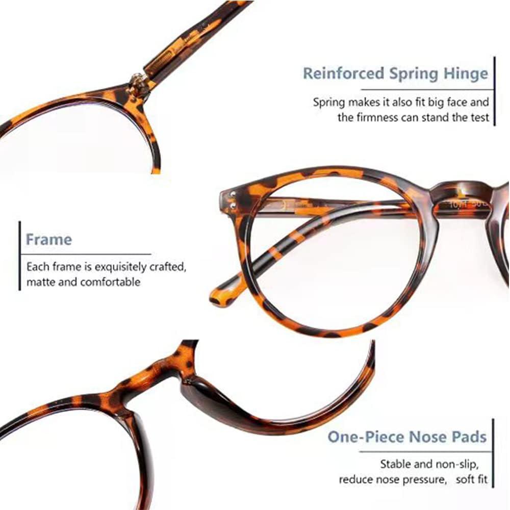 Vecien 3-Piece Reading Glasses Set - Spring Hinge Matte Finish Ultra ...