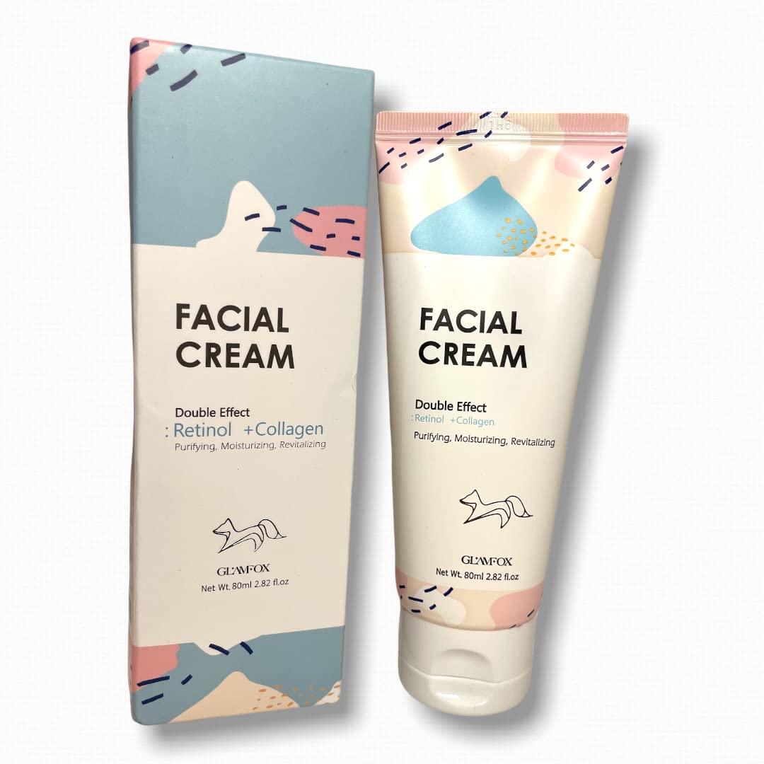 Glamfox Double Effect Retinol + Collagen Facial Cream - Advanced Anti ...