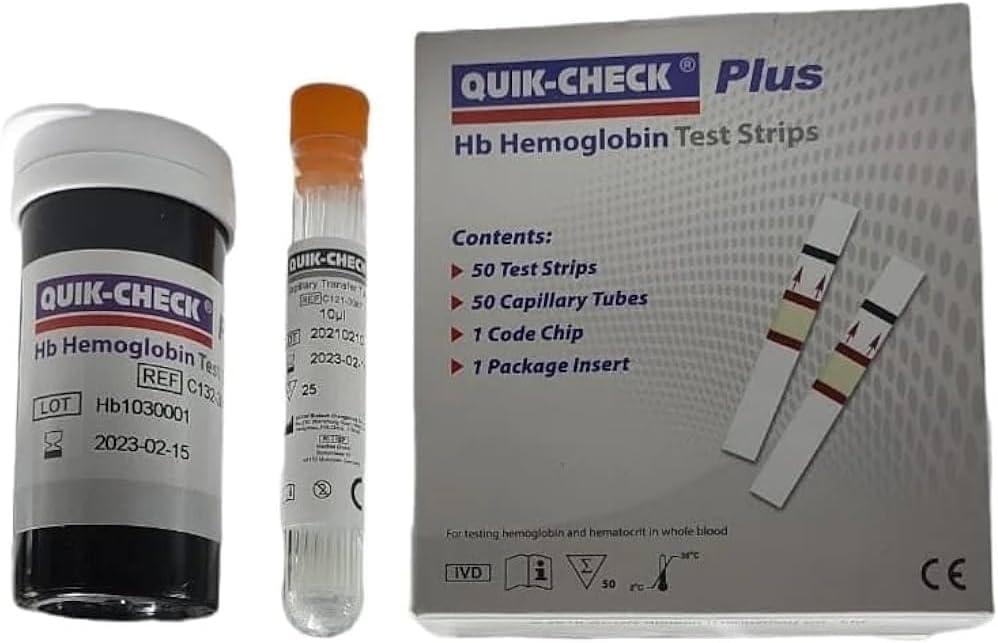 Buy Quick-Check Plus HB Hemoglobin Testing Strips - 50 Count | Fast ...
