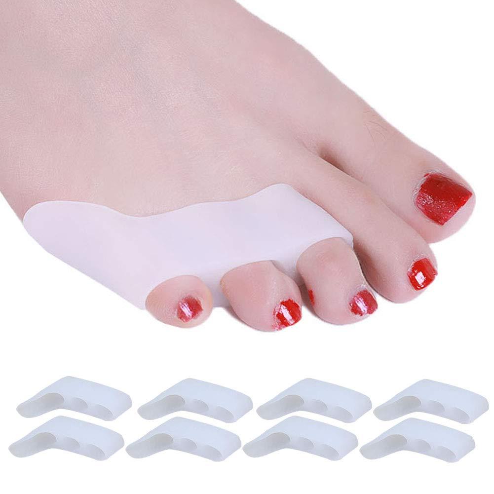 Pinky Toe Separator 8-Pack | Gel Little Toe Spacer for Toe Pain Relief