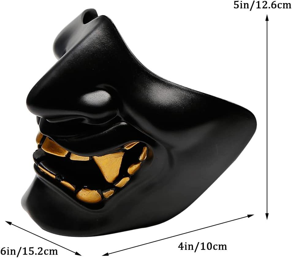 AOUTACC Evil Demon Kabuki Samurai Half Face Mask for Airsoft ...