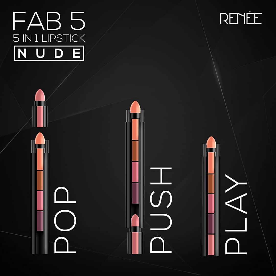 RENEE Fab 5 Nude 5-in-1 Lipstick 7.5gm - Long-lasting, moisturizing ...