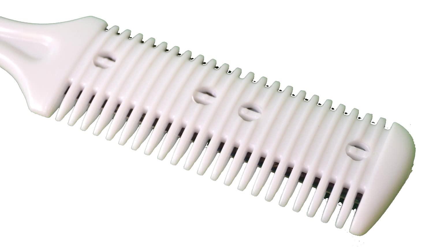 ALAZCO Combo Set: White Plastic Double Edge Razor Comb Hair Beard ...