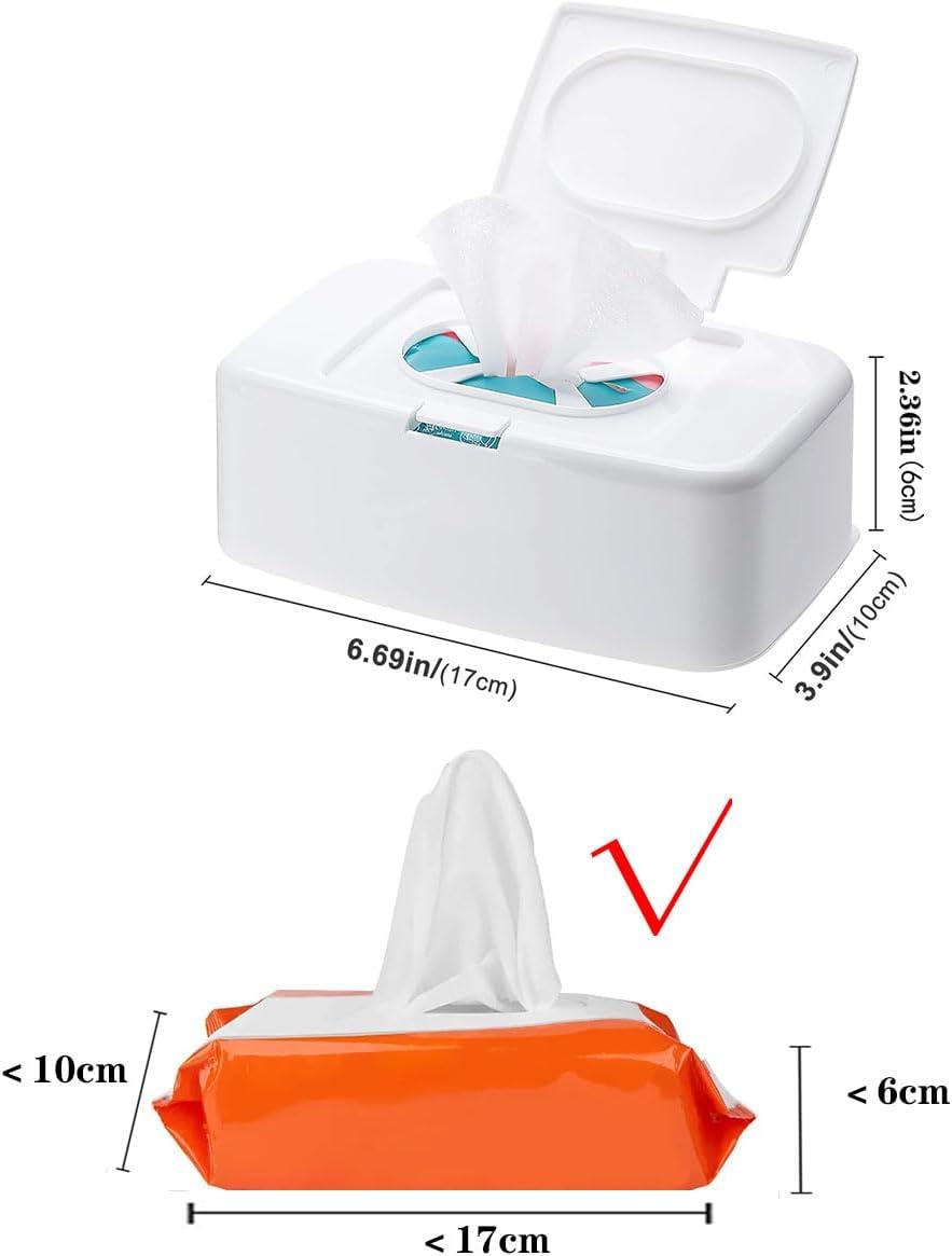 Funmo 2 pcs Wet Wipe Dispenser Box with Lid - For Home, Office, and Car ...