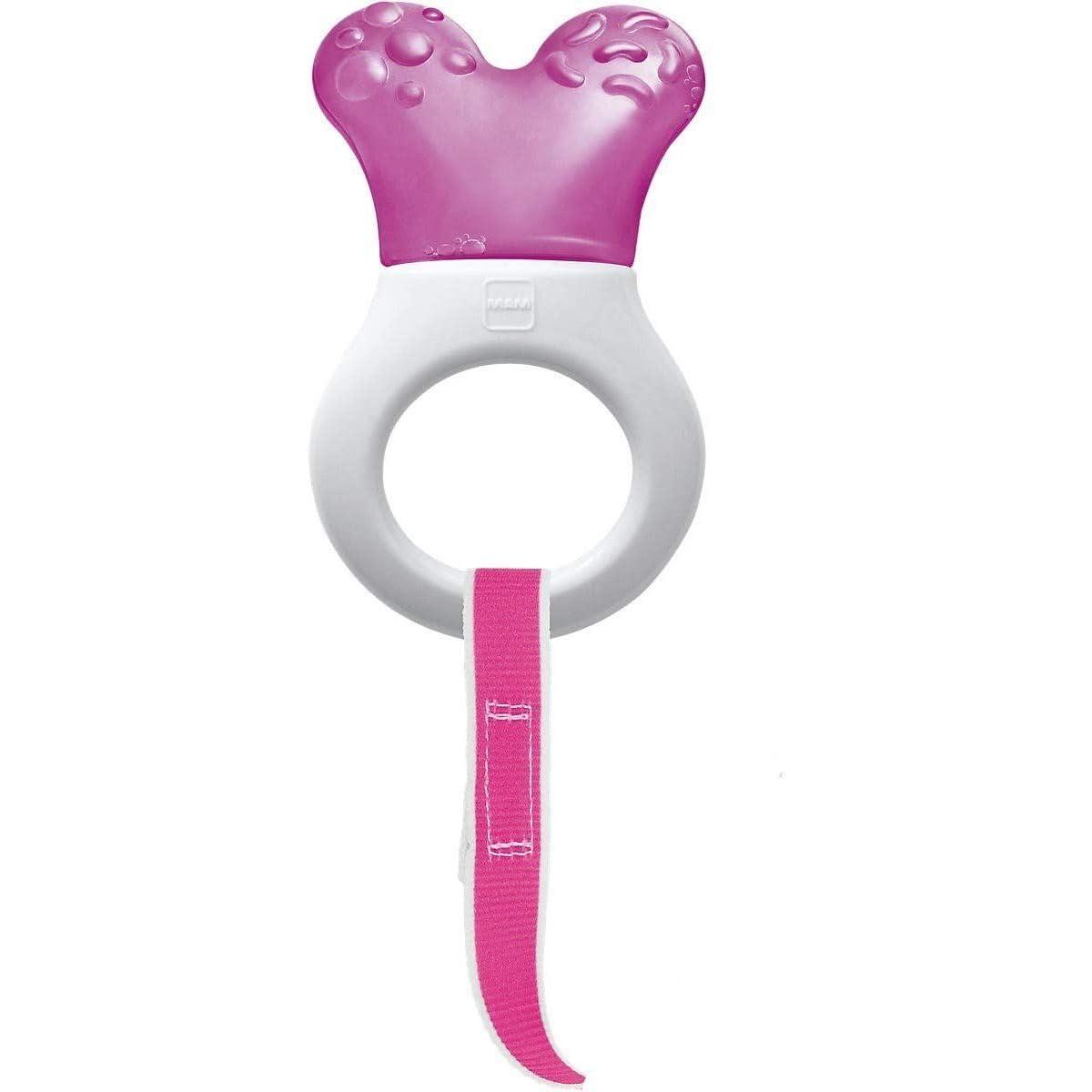 MAM Mini Cooler & Clip - Teething Ring & Tooth Crown Pink Soothing ...