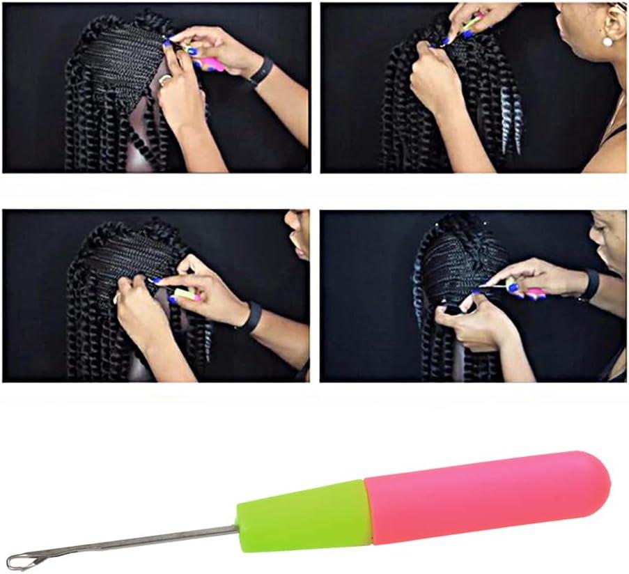 Latch Hook Crochet Needle Set - 10 Pieces Include 2 Wooden Bent Hooks ...