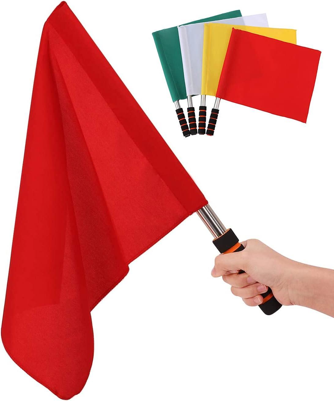 Referee Flag Set with Baseball Hat and Whistle - 4 Pcs Stainless Steel ...