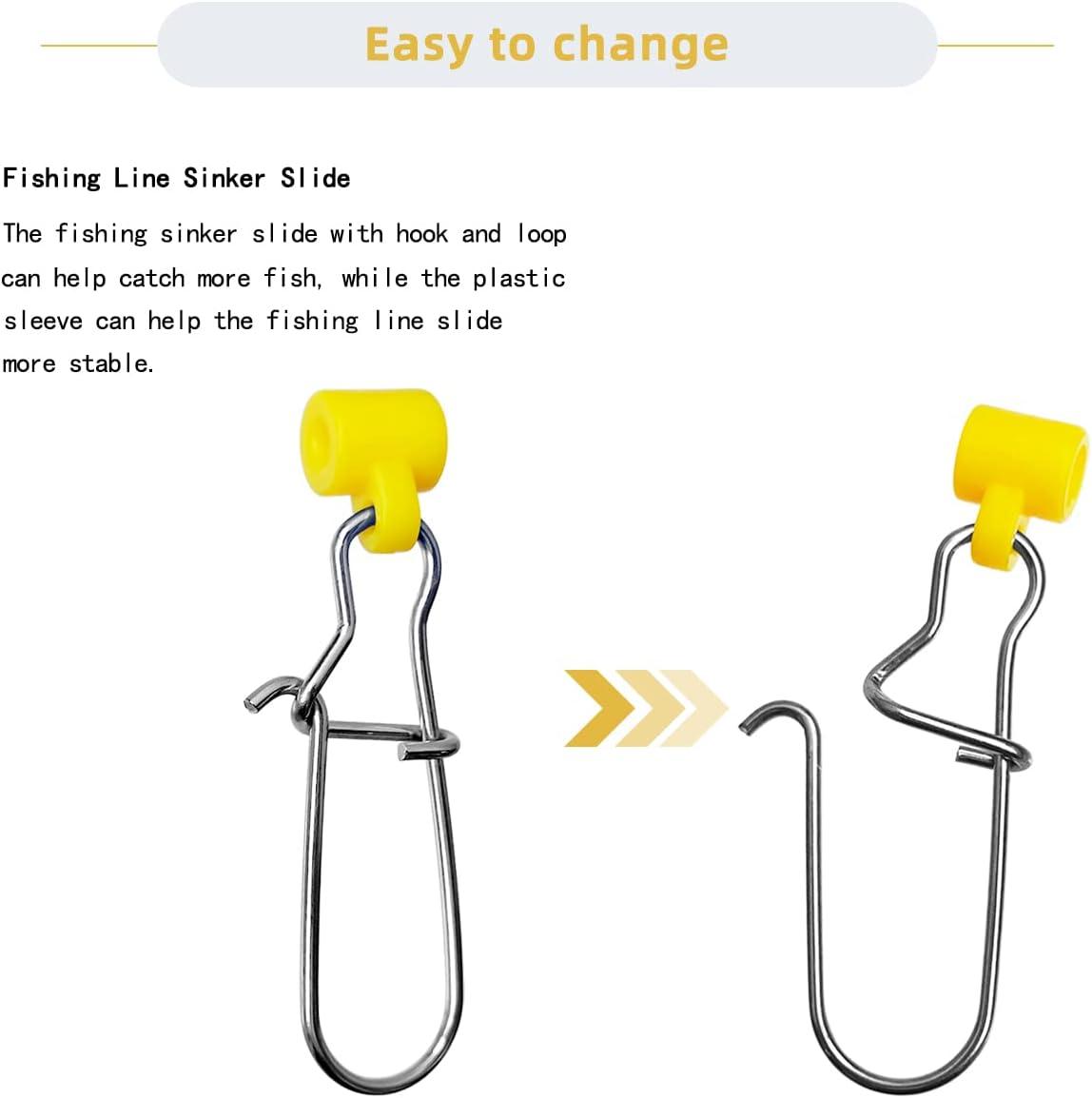 40Pcs Stainless Steel Fishing Line Sinker Slides Catfishing Rig with ...