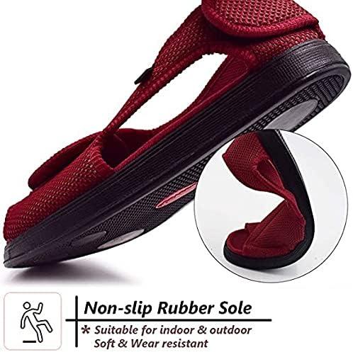 ZXCDF Womens Diabetic Slippers - Open Toe Adjustable Arthritis Edema ...