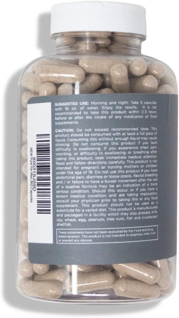 Pure for Men Original Fiber Supplement 240 Capsules - Vegan Cleanliness ...