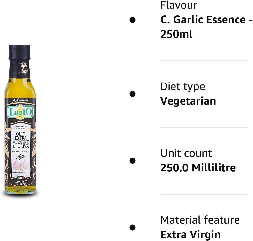 Olio Luglio - Garlic Olive Oil (250 ml) | Extra Virgin Olive Oil | Garlic Essence | Cold Pressed ...