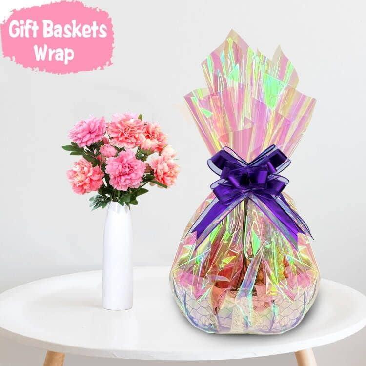 Iridescent Pink Cellophane Wrap Roll - 34 X 50 ft - Gift Baskets, Gift ...