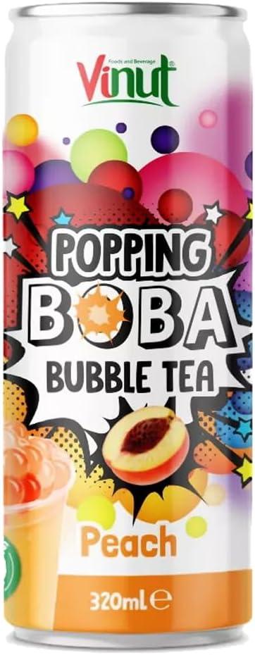 Vinut Popping Bubble Tea 320ml Variety Pack - Natural Fruit Flavours Antioxidant-Rich Ready to ...