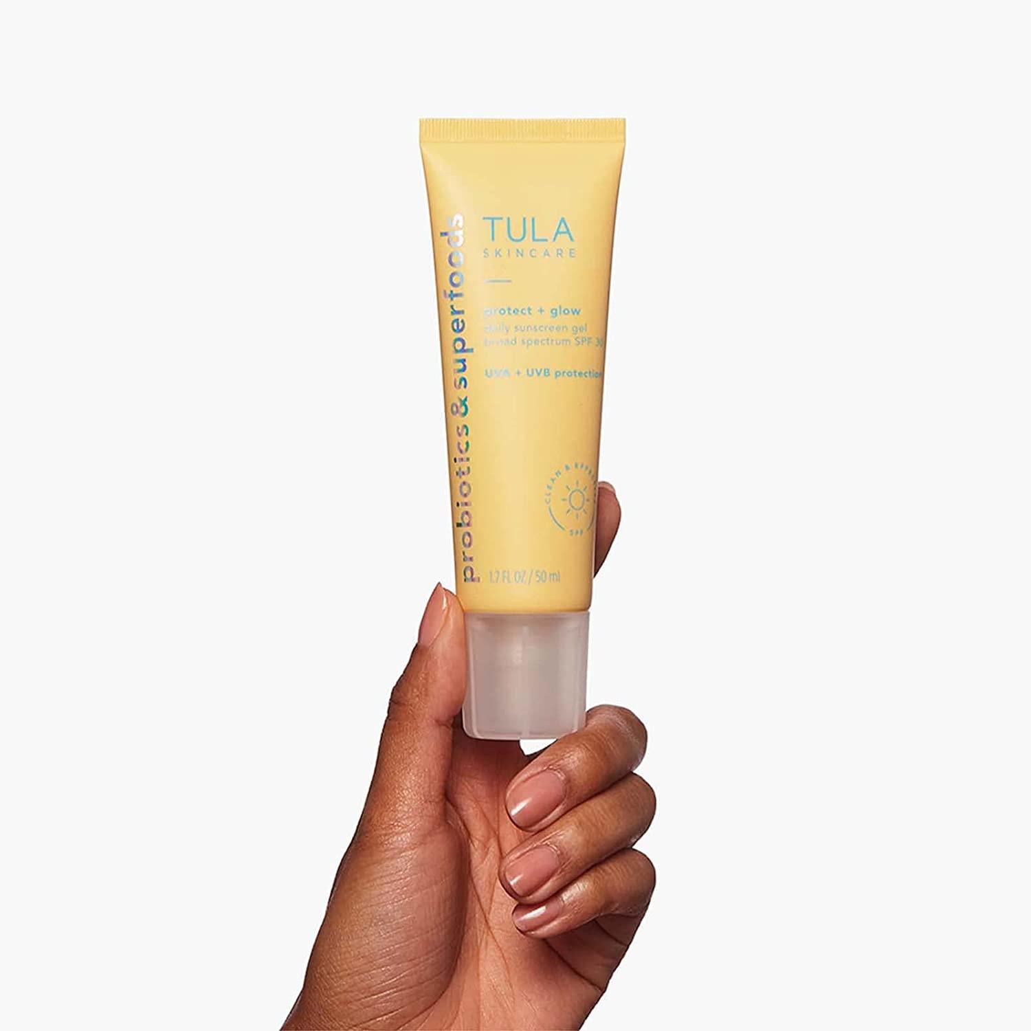 TULA Protect + Glow Sunscreen Gel SPF 30 | Non-Greasy, Reef-Safe ...