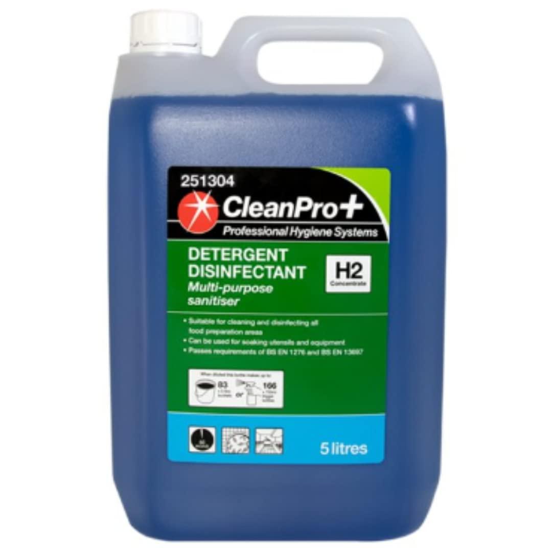 CleanPro+ Detergent Disinfectant H2 Concentrate 5 Litres x 2 Detergent ...
