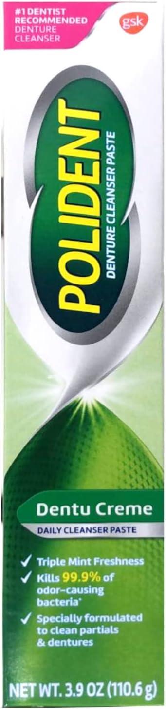 Polident Dentu-Creme Denture Cleaner 3.9 oz (Pack of 4) - Effective ...