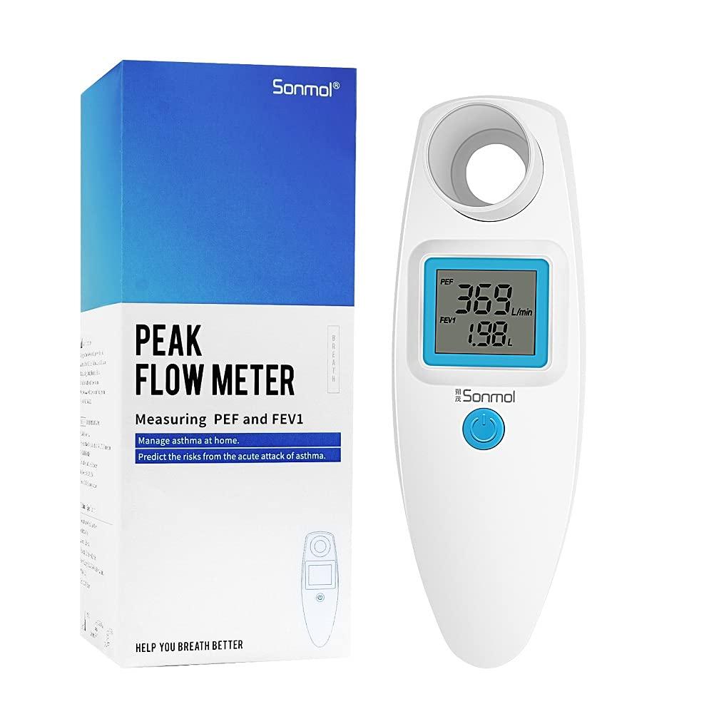 Digital Peak Flow Meter Spirometer Asthma for Adult Kids Portable PEF Forced Expiratory Volume ...