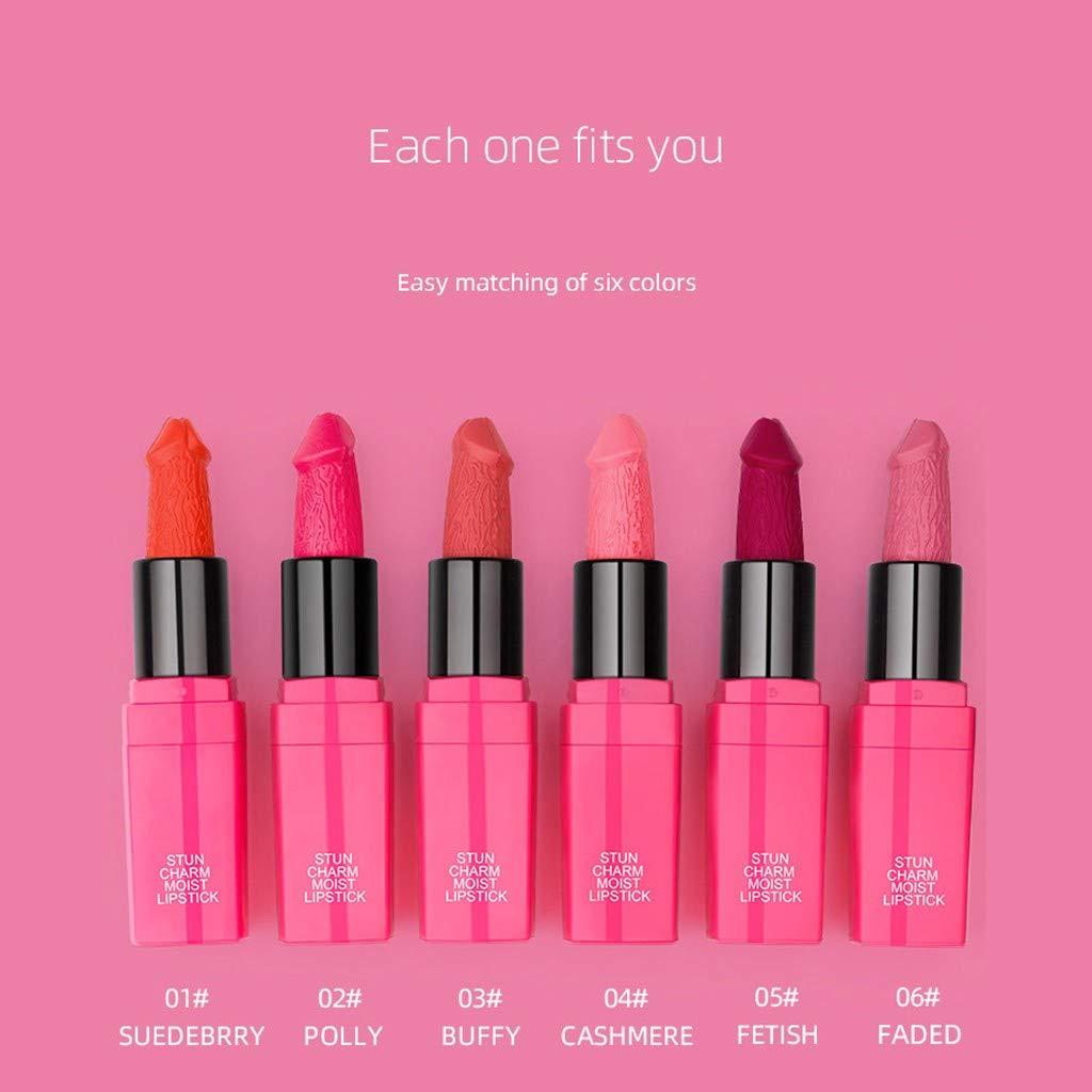 Funny Lipstick Creative Styling Head Matte Velvety Lip Gloss Moisturize ...